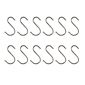 Super Z Outlet S Hooks 3" Heavy-Duty Stainless Steel Kitchen Hooks for Hanging Pans Pots Bags Towels Clothing (12 Pack)