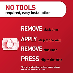 Command Indoor Mini Light Clips, Damage Free Hanging Light Clips with Adhesive Strips, No Tools Mini Wall Clips for Hanging Lights and Cables, 45 Clear Clips and 54 Command Strips