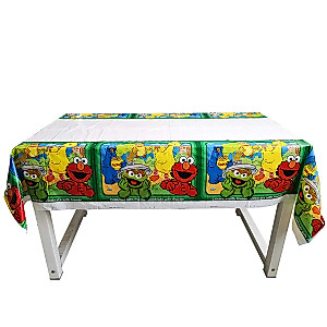 Sesame Stre Themed Party Supplies, 20 Plates, 20 Napkins and 1 Tablecloth.