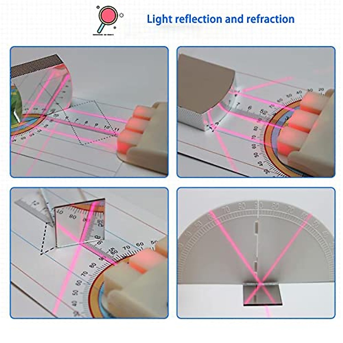 Sgdodky Optical Experiment Kit, DIY Projects Physics Set, Optical Concave Convex Lens Prism Set, Optical Bench Pinhole Imaging Various Optical Experiments Can Be Performed