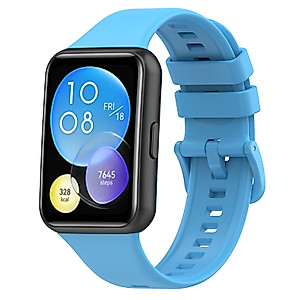 TenCloud 3-Pack Bands Compatible with Huawei Watch Fit 2 Smartwatch Replacement Silicone straps No Fading Sport Wristbands for Huawei Watch Fit 2(Not for the Watch Fit) (White+Pink+Sky)