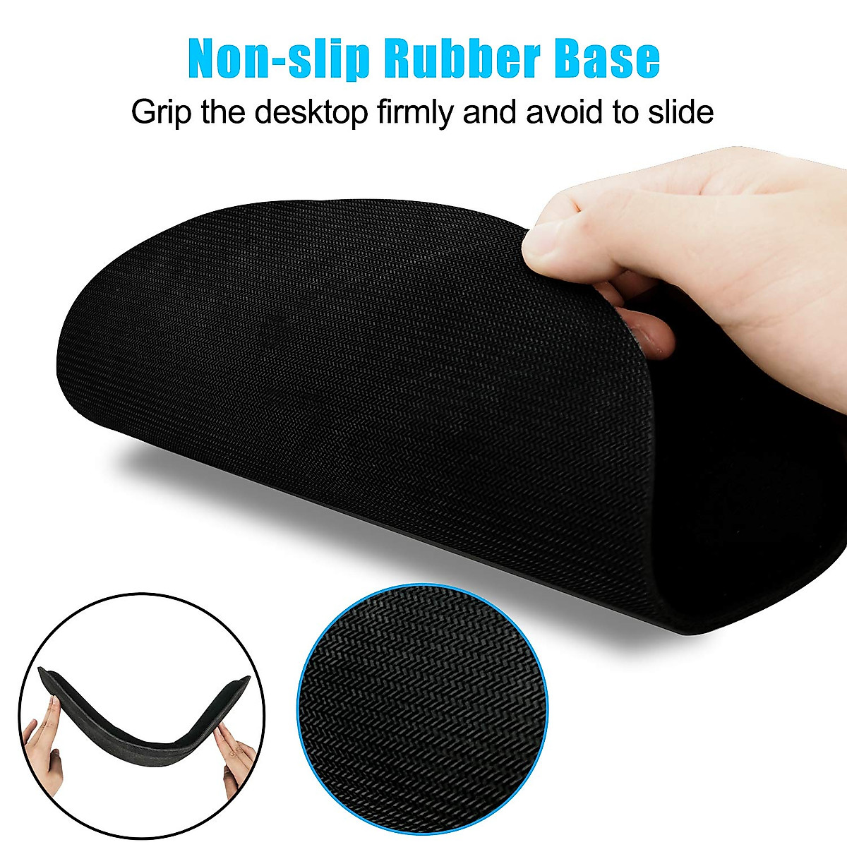 Keyboard Wrist Rest Mouse Pad Wrist Support Pads for Keyboard and Mouse, Ergonomic Memory Foam Wrist Pad for Pain Relief and Easy Typing, Arm Rest for Home & Office Laptop Computer, Black