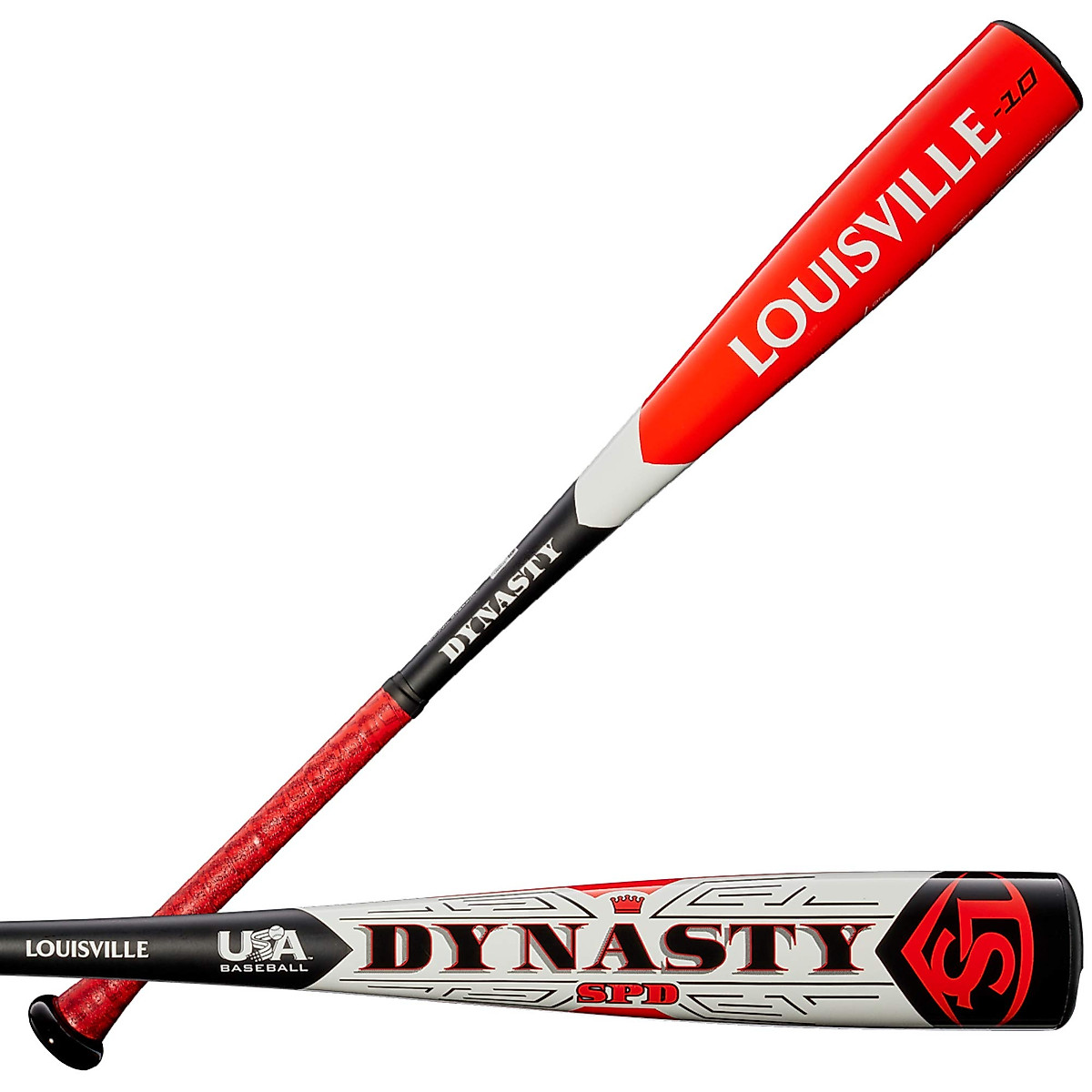 Louisville Slugger unisex-adult 2020 Dynasty SPD (-10) 2 5/8" USA Baseball Bat, 32"/22 oz, Red/Black/White