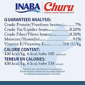 INABA Churu Cat Treats, Grain-Free, Lickable, Squeezable Creamy Purée Cat Treat/Topper with Vitamin E & Taurine 0.5 Ounces Each Tube, 20 Tubes, Tuna & Chicken Variety