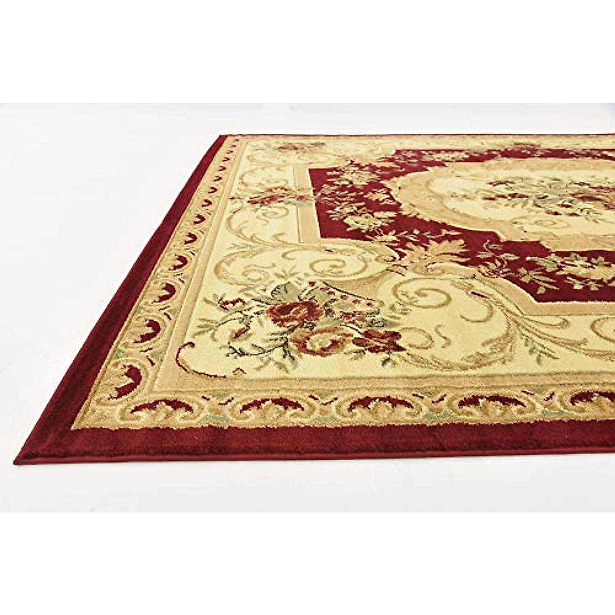 Unique Loom Versailles Collection Traditional Classic Floral Motif Area Rug (8' 0 x 10' 0 Rectangular, Burgundy/ Ivory)