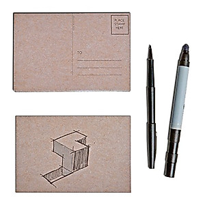 Home Advantage Blank Kraft 4x6 Postcards with Mailing Side, Set of 50