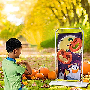 BESPORTBLE Halloween Pumpkin Bean Bag Toss Game Festive Portable Toss Game Banner with Bean Bags Party Favors for Halloween Kids Party