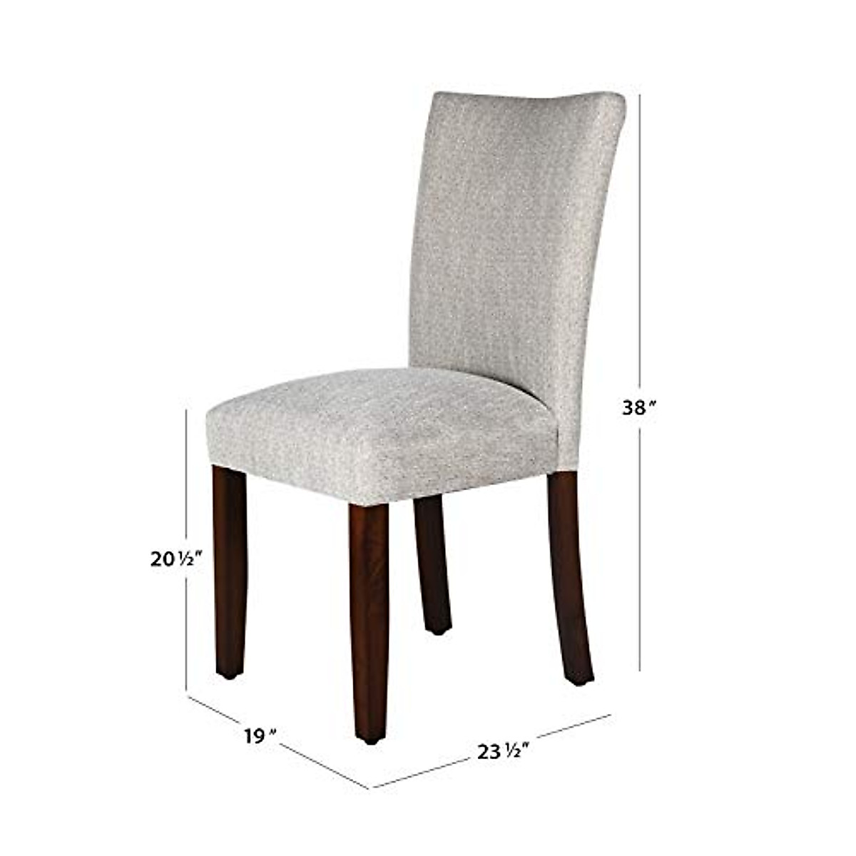 HomePop Parsons Classic Upholstered Accent Dining Chair, Single Pack, Light Grey