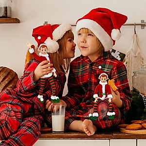 The Original Elf Christmas Dolls, 12" Christmas Elf Doll, Toy Elf for Kids or Décor, Mini Toy Elf Dolls for Christmas, Christmas Elf Decorations, Poseable Little Elf Shelf Sitters with Dangling Legs