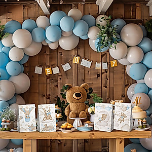 Outego 24 Teddy Bear Party Favor Bags Brown Bear Balloon Baby Shower Goodie Bags Balloon Bear Theme Baby Shower Bags Teddy Bear Baby Shower Decoration
