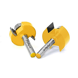 1/4 Inch Shank Rabbet Router Bit with 6 Bearings Set, SellyOak Multi Rabbeting Router Bit Set for Multiple Depths (1/8", 1/4", 5/16", 3/8", 7/16", 1/2" Interchangeable and Adjustable Bearings)