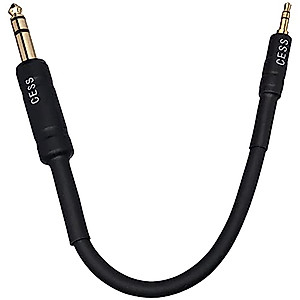 CNCESS CESS-189-6i Stereo Audio Cable, 3.5mm to 6.35mm TRS, Gold and Chrome Plated Connectors, Shielded Oxygen-Free Copper Cable, 22 AWG, 18 Inch