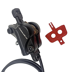 Mountain Bike Hydraulic Brake and Lever - Left Front 850mm Adapter Aluminum Alloy Hydraulic Bike Brakes, Post Mount, Resin Pads, Black