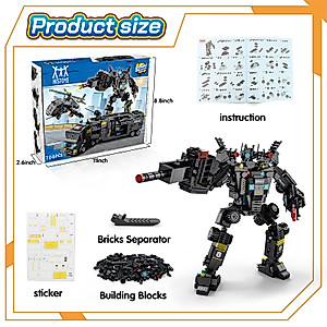 HISTOYE 2 in 1 Excavator or Robot Building Toys Kit Building Blocks Set for Kids 6-12 Erector Set for Boys Age 8-12 Engineering STEM Projects Building Toy Gift for 6 7 8 9 10 11 12 Year Old Boys Kids