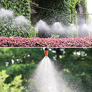 SubClap 100pcs(50pairs) Drip Irrigation Kits Adjustable Misting Drippers Tubing Connecter Irrigation Sprinklers Head Watering System for Garden,Lawn, Farm, Vegetable Garden