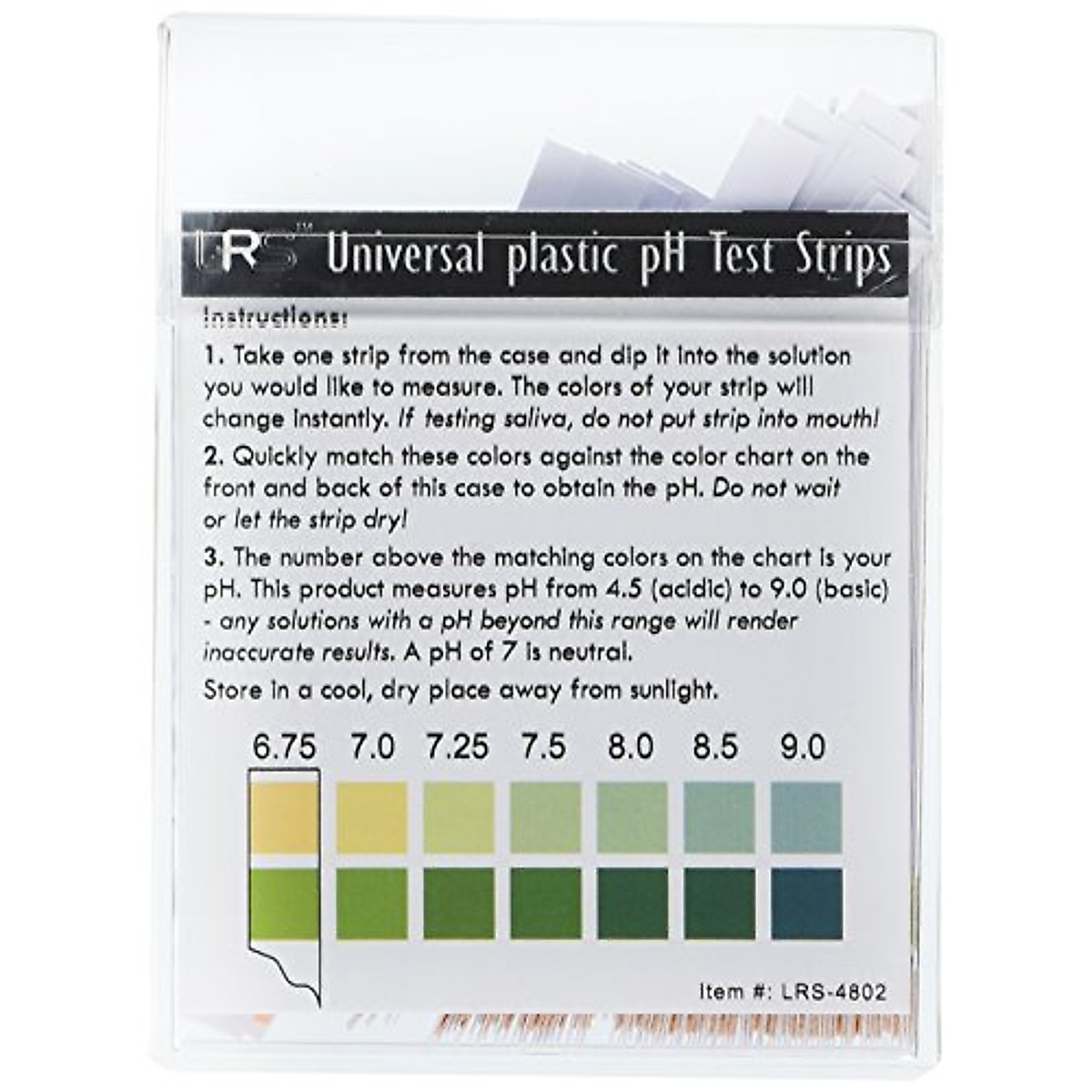 Plastic pH Test Strips, Universal Application (pH 4.5-9.0), 100 Strips | for Urine, Saliva, Aquariums, etc.
