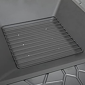 MoNiBloom 32" Outdoor Fire Pit Table Wood Burning Fireplace Backyard Patio Firepit Desk with Grill Spark Screen Cover for Outside Beach Camping Picnic, Black