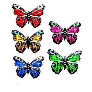 Metal Butterfly Outdoor Decor - 5 Pack Wall Art Decorations Hanging for Patio, Fence, Garden, Yard, Handmade Gift for Kids