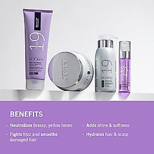 Biotop Professional 19 Pro Silver Shampoo - Purple Shampoo to Neutralize Yellow and Brassy Tones - Made with Sunflower Oil and Vitamin E - For Blonde or Bleached Hair - 16.9 oz