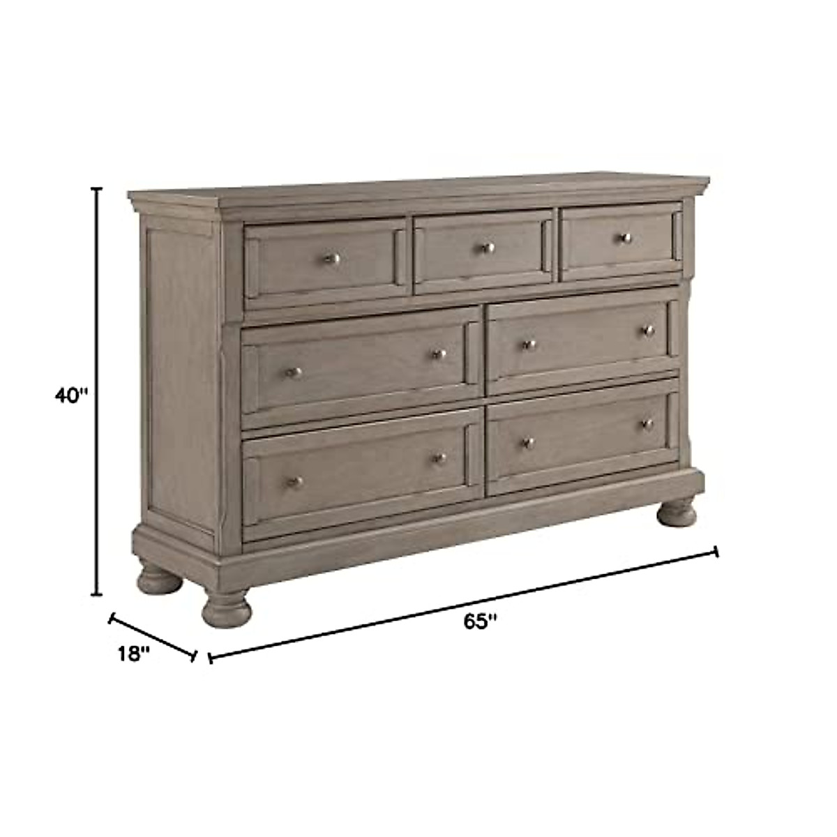 Signature Design by Ashley Lettner Modern Traditional 7 Drawer Dresser, Light Gray