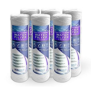 6 Ronaqua Wound String 5 Micron Sediment Water Filter Cartridges 10 Inc. x 2.5 Inc. Can be used as a replacement for any RO system. WELL-MATCHED with PFC4002, RS2-DS, WP5, WFPFC4002, 43235-76350