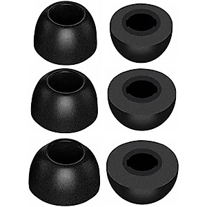 JNSA Replacement Memory Foam Ear Tips Noise Canceling Foam Eartips Ear Plug Ear Tip Gels Compatible with Google Pixel Buds A-Series, [Fit in Case],L/M/S 3 Size 3 Pairs ,Black (FoamPixelA6P)