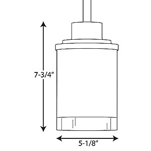 Progress Lighting P5147-09 1-Light Mini-Pendant with White Linen Finished Glass Is Complemented with a Clear Edge Accent Strip, Brushed Nickel