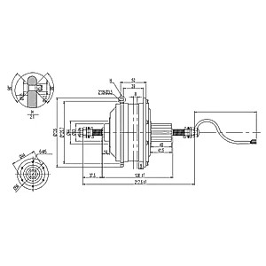 Electric Bike Kit 36V 250W Brushless Gearless Rear Hub Motor Threaded Ebike Hub Motor,Electric Bike Brushless Gear Hub Rear Wheel Motor E-Bike Conversion Kit (B)