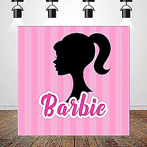 Withu Pink Party Backdrop Girls Frame Stripe Glamour Cake Table Spa Tea Time Photography Head Photo Decorations Banner Background