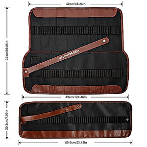 2 Pack Colored Pencils Roll, SENHAI 48 Slot+ 72 Slot Canvas Pencil Organizer Bag/Wrap Rollable Pouch for School, Office, Travel