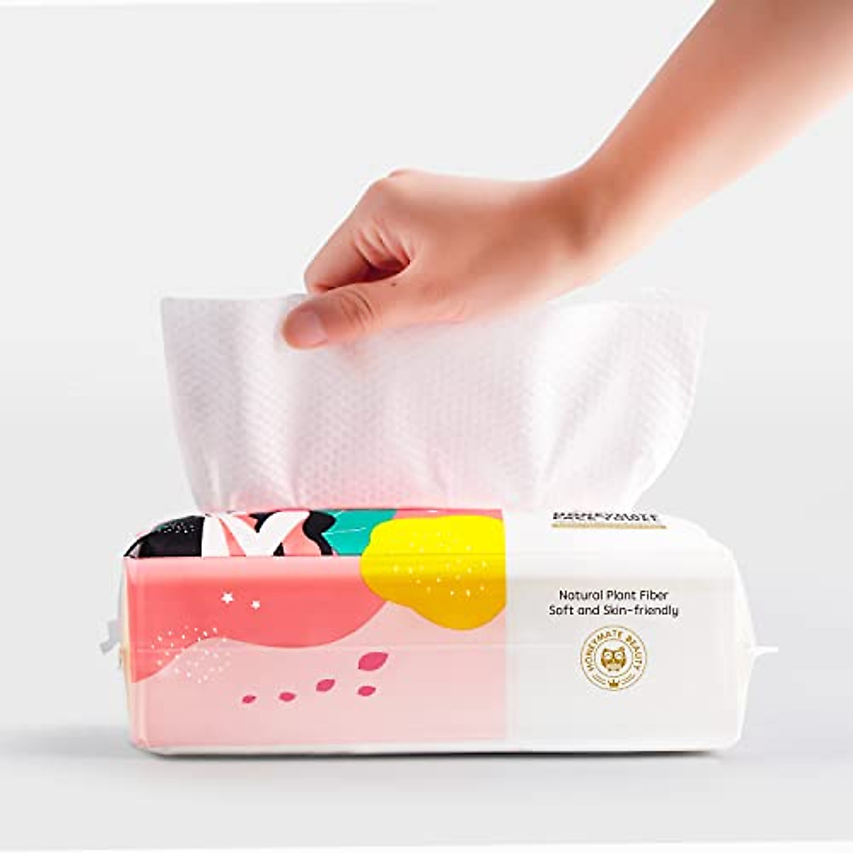 Honeymate Cotton Face Towels, 280 Count Ultra Soft Extra Thick Disposable Facial Tissues for Sensitive Skin and used as Washcloths, Makeup Remover (4 Pack)