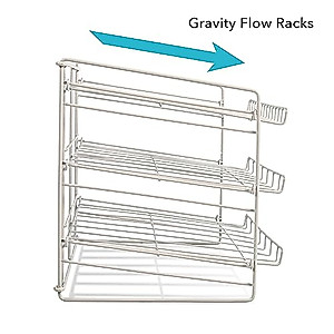 Atlantic Gravity-Fed Compact Single Can Rack - Kitchen Organizer, Durable Steel Construction, 3-level storage capacity, fits most pantries, PN 1002N in galvanized steel (Updated)