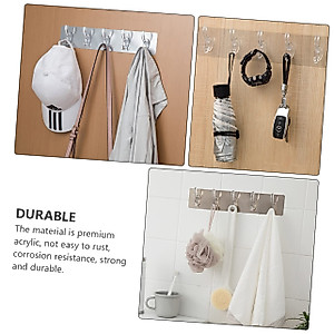 ABOOFAN 4 Pcs Acrylic Hook Wall Rack Coat Hook Acrylic Coat Hooks Iron Coat Rack Acrylic Towel Hook Wall Mount Clothes Hanger Hooks Coat Hanger No Punching Hangers