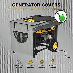 GEHENG Generator Covers With Bracket,Generator Covers While Running,Top Can Be Opened for Refueling, 600D Waterproof Oxford Cloth+200D Double Layer Design,Tear Resistant, 100% Heavy Duty Waterproof