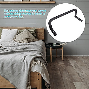 Adjustable Mattress Slide Stopper, Metal Mattress Stabilizers Mattress Retainer Bar for Adjustable Beds in Place to Keep Mattress from Sliding Black