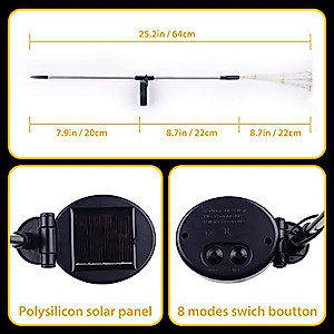 Solar Christmas Lights Outdoor Waterproof [2022 Brighter & Longer-Lasting] 105 LED 2 Pack Fairy Lights Firework Starburst Lights for Garden Yard Outside Patio Decor Xmas Decoration (Cool White)