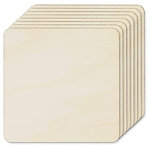 TKOnline 25Pcs 6 x 6 Inches Unfinished Basswood Sheets for Crafts, Wood Squares for DIY Craft Projects, Square Plywood Sheets for Wood Burning, Laser Cutting, Painting,School Projects, Decoration