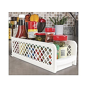 Fox Valley Traders 2 tier Sliding Shelves, One Size Fits All, White