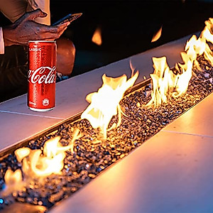 H Burner for Gas Fireplace - 18 × 6" - Non-Whistle Stainless Steel Flexible Flex Gas Line - with Connection Kit, for Fireplaces, Fire Pit & Indoor Outdoor Natural Gas Fire Table