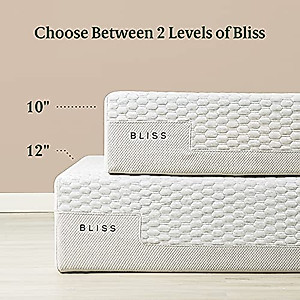 ZINUS 10 Inch Bliss Memory Foam Mattress Sustainable TENCEL Blend Cover / Pressure Relieving / CertiPUR-US Certified / Bed-in-a-Box / All-New / Made in USA, Twin