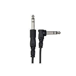 Hosa CSS-105R 1/4" TRS to Right Angle 1/4" TRS Balanced Interconnect, 5 Feet