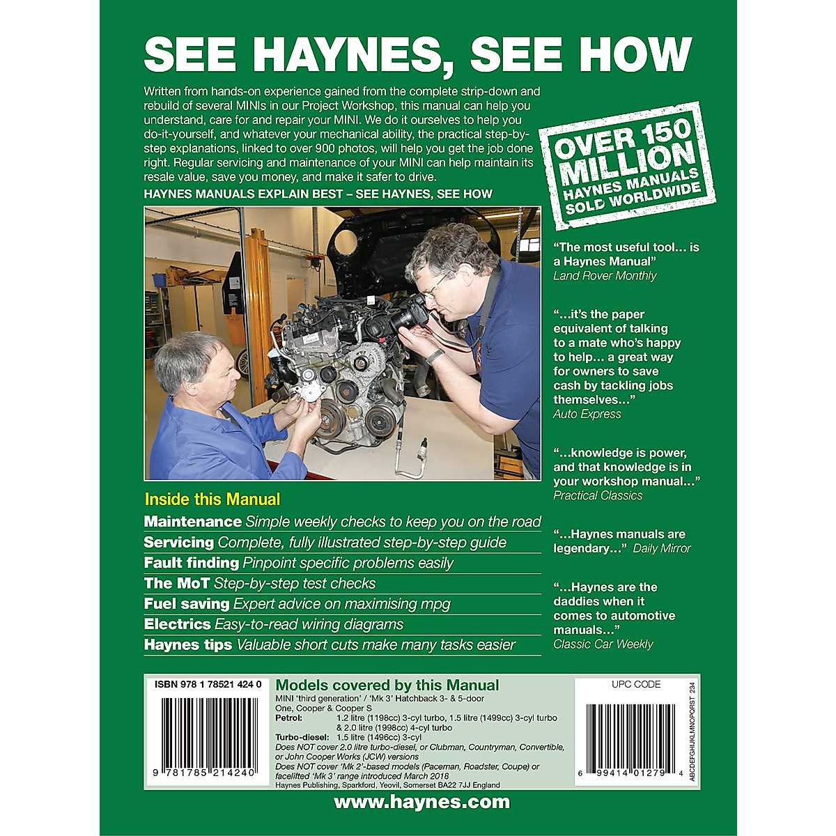 Mini Petrol & Diesel (Mar '14 - '18) Haynes Repair Manual (Paperback)