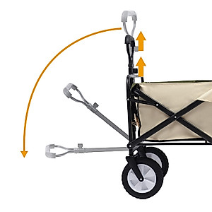 Folding Wagon Cart, Large Capacity Collapsible Utility Camping Cart, Collapsible Folding Outdoor Utility Wagon