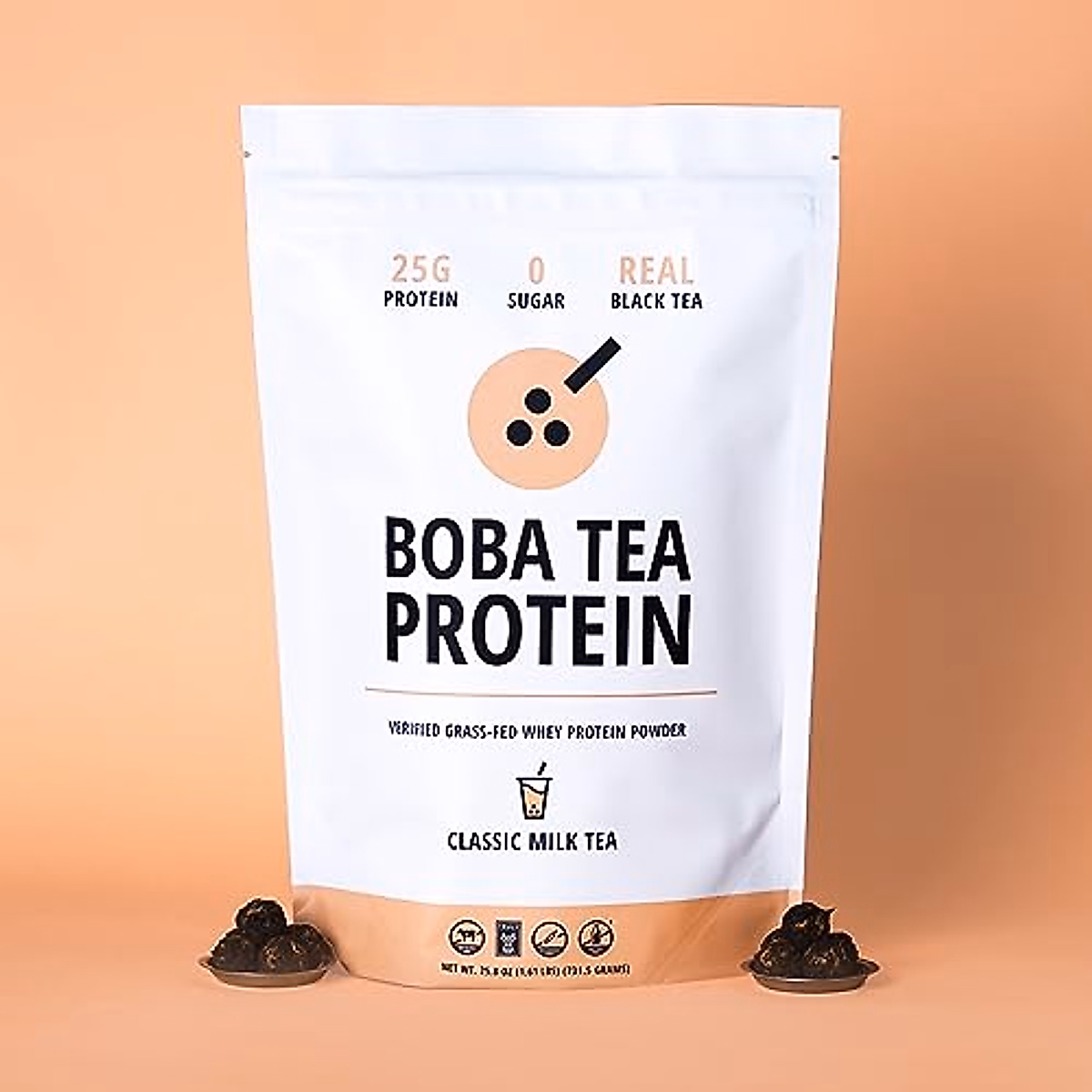 Classic Milk Tea Protein Powder | 25g Grass-Fed Whey Protein Isolate Powder | Gluten-Free & Soy-Free Bubble Tea Protein Drink | Real Ingredients & Lactose-Free | 19 Servings