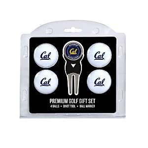 Team Golf NCAA Cal Berkeley Bears 4 Golf Ball and Divot Tool Set Regulation Size Golf Balls (4 Count) & Divot Tool with Removable Double-Sided Magnetic Marker