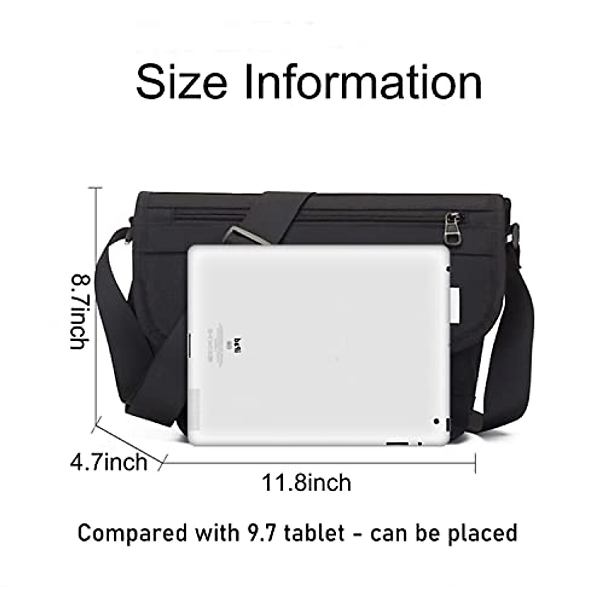BIMMI Waterproof Messenger Bag for Men and Women - Casual Shoulder Crossbody Bag for Work,and Travel - Small Satchel Handbag Bag Black