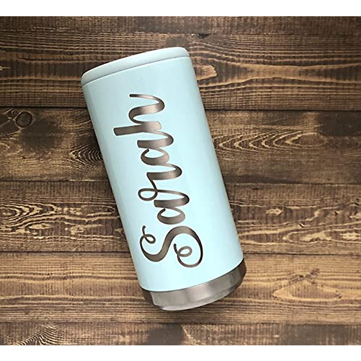 Maars® Personalized Slim Can Cooler Stainless Steel - Skinny Can Cooler Laser Engraved - Stainless Steel 12oz Sleeve, Double Wall Vacuum Insulated Drink Holder for Slim Beer & Hard Seltzer
