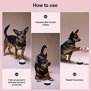Comsmart Dog Potty Training Bells, 2PCS Metal Pet Door Bells with Non-Skid Rubber Base for Dog Cat Puppy Kitten Potty Training Game Call Bell, Service Bell for Offices Hotel School Bar Shop Restaurant