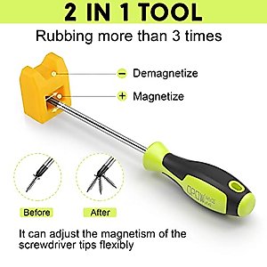 OPOW Magnetic Screwdriver Set with Storage Case, 30-Piece Professional Screwdrivers Includes Slotted/Phillips/Hex/Torx/Square/Pozi Head, Ratcheting and Screwdriver Bits, Non-Slip Handle Design.