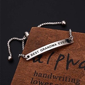 SOUSYOKYO Best Grandma Ever Bracelet, Grandma Birthday Gifts, Mother's Day Jewelry for Grandmother, Grandma Valentine's Day Present from Grandchild